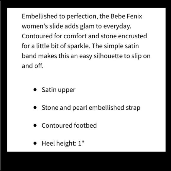 bebe | Shoes | Bebe Fenix Pearl Rhinestone Slide | Poshmark